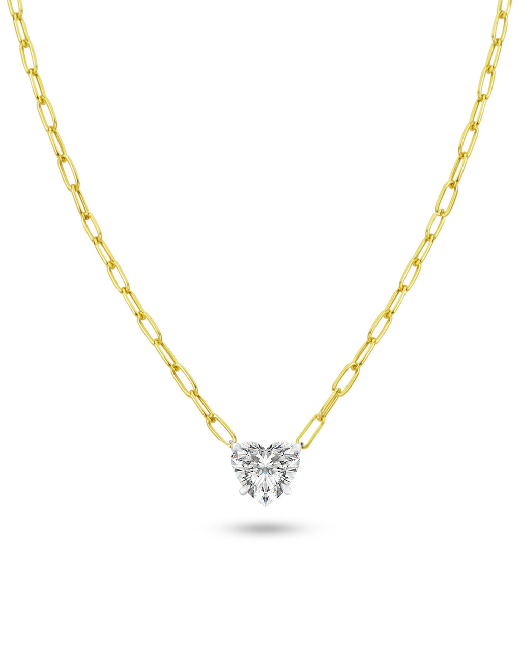 Paperclip Chain Necklace | Heart Shape Cut 2ct LAB Diamond – Unvaulted ...