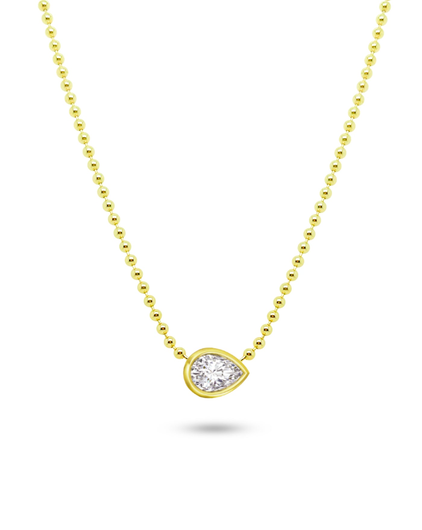 Spot Chain Necklace | Pear Shape Cut 0.8ct LAB Diamond – Unvaulted Jewels